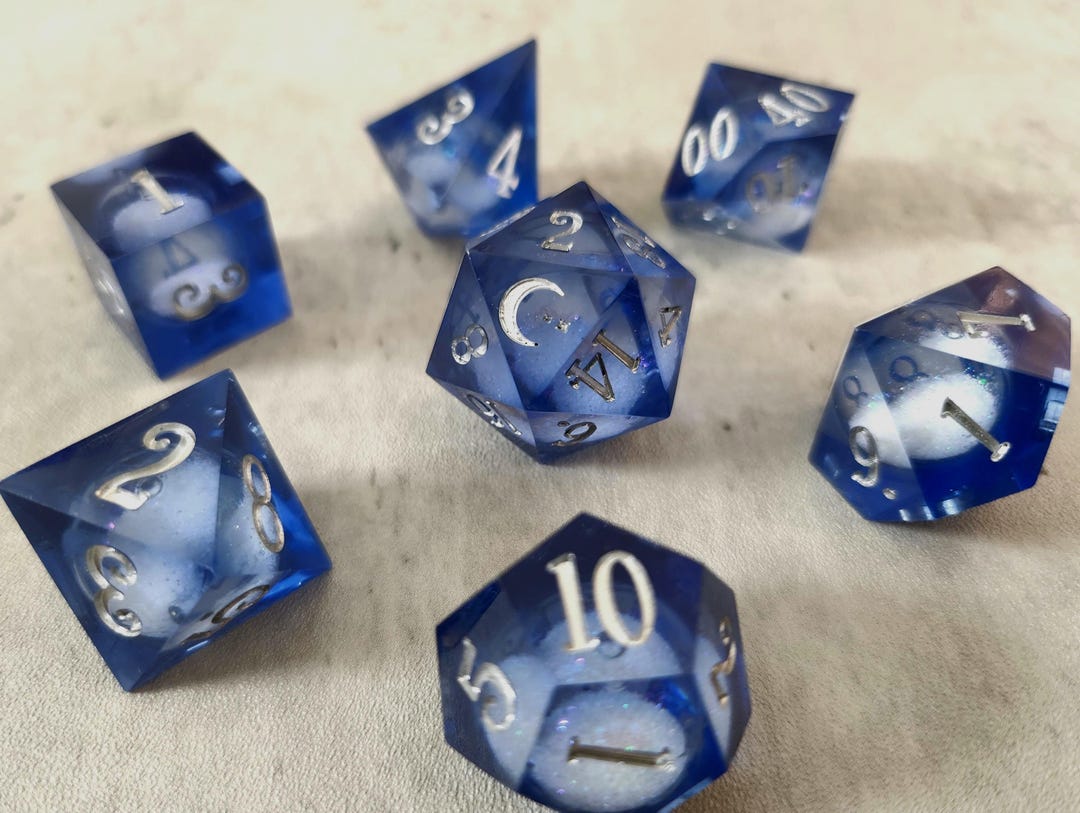 Liquid Core Moon Dice | Crystal Dice Set | D&D Dice | DND | Liquid Dice ...