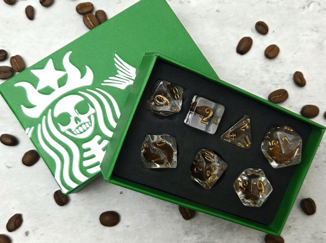 Coffee Bean Dice Set: Starbucks D&D Dice - Etsy