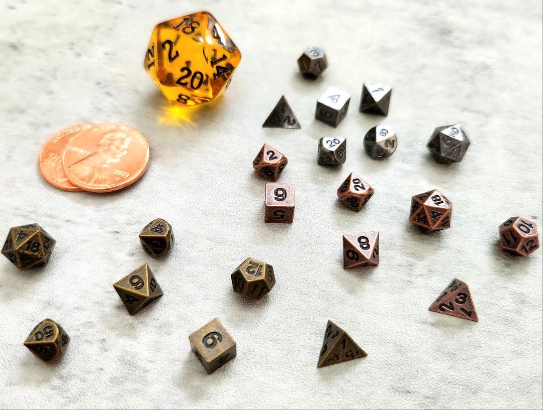 Micro Mini Size Metal Dice Set | D&D Dice | DND - Etsy