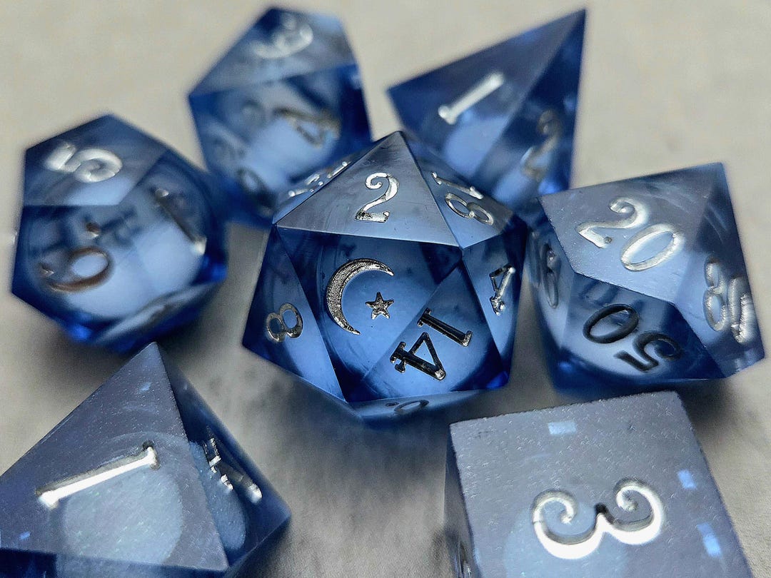 Liquid Core Moon Dice Set: Sharp Edge Resin D&D Dice - Etsy