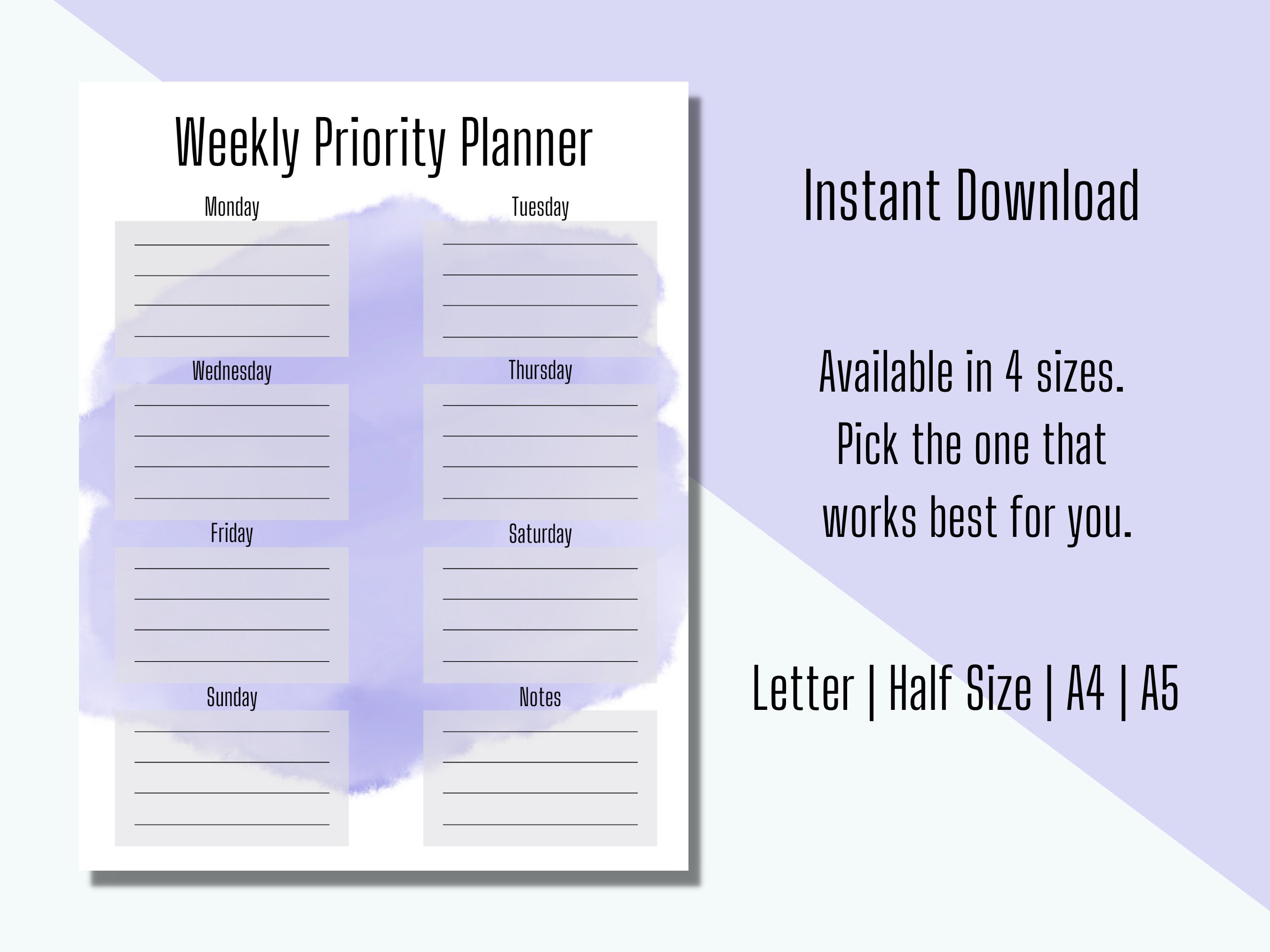 Weekly to Do List Printable, Weekly to Do List Template, Priority ...