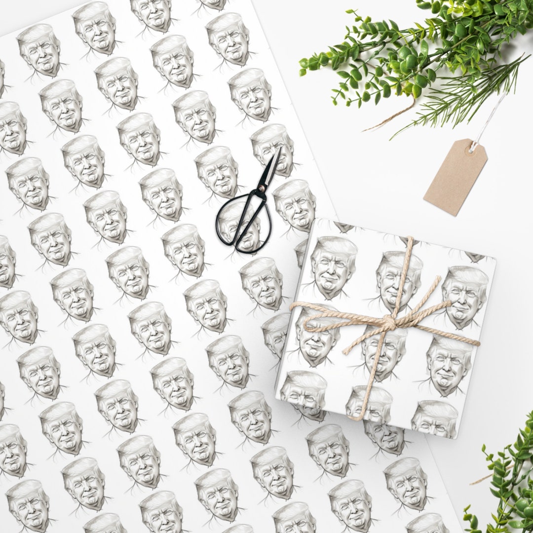 Donald Trump Gift Wrap, Donald Trump Watercolor Wrapping Paper ...