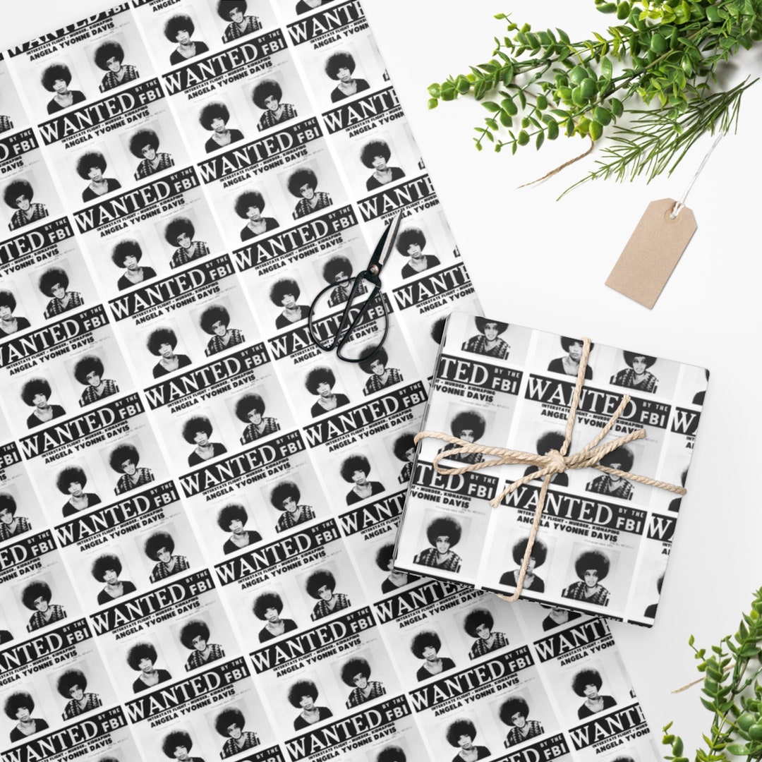 Angela Davis Wanted Wrapping Paper, Angela Davis Wrap, Activist Hero ...