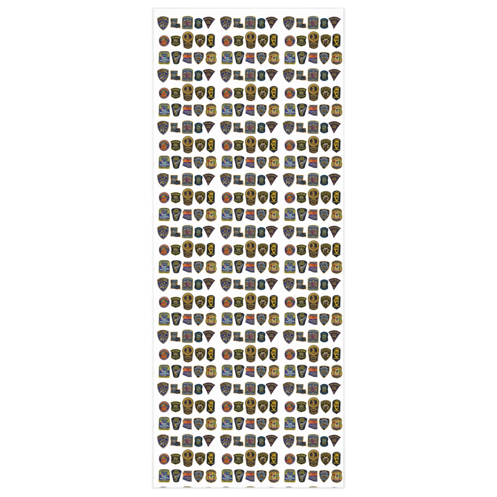 Police Officer Law Enforcement Patches Gift Wrap, Police Wrapping Paper ...