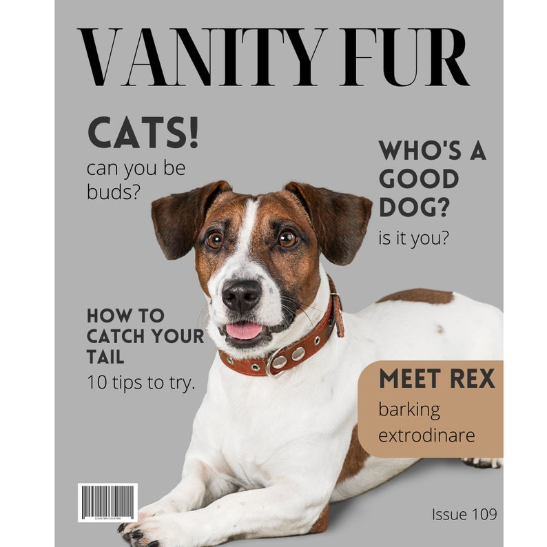 Custom Pet Magazine Cover: Personalized Dog/cat Portrait (digital ...