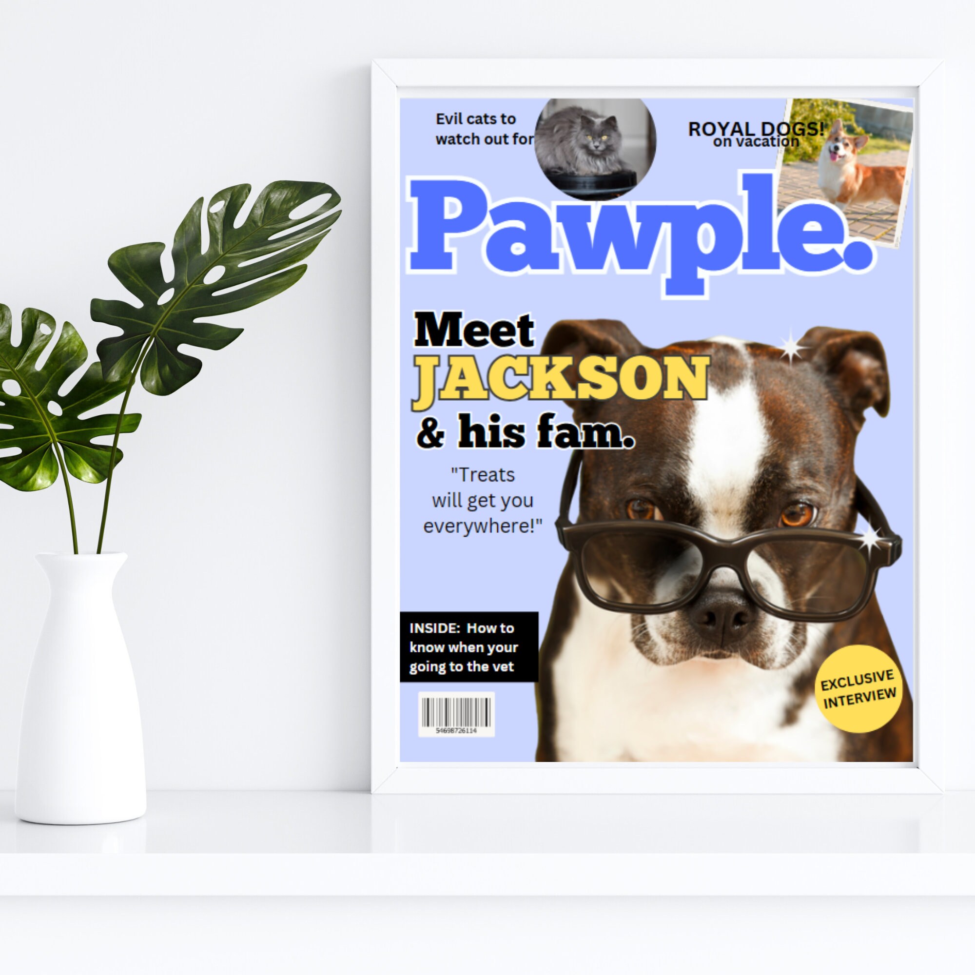Custom Pet Magazine Cover/ Custom Dog Magazine/ Personalized Pet ...