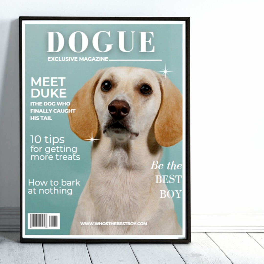 Custom Pet Magazine Cover: Personalized Dog/cat Portrait (digital ...