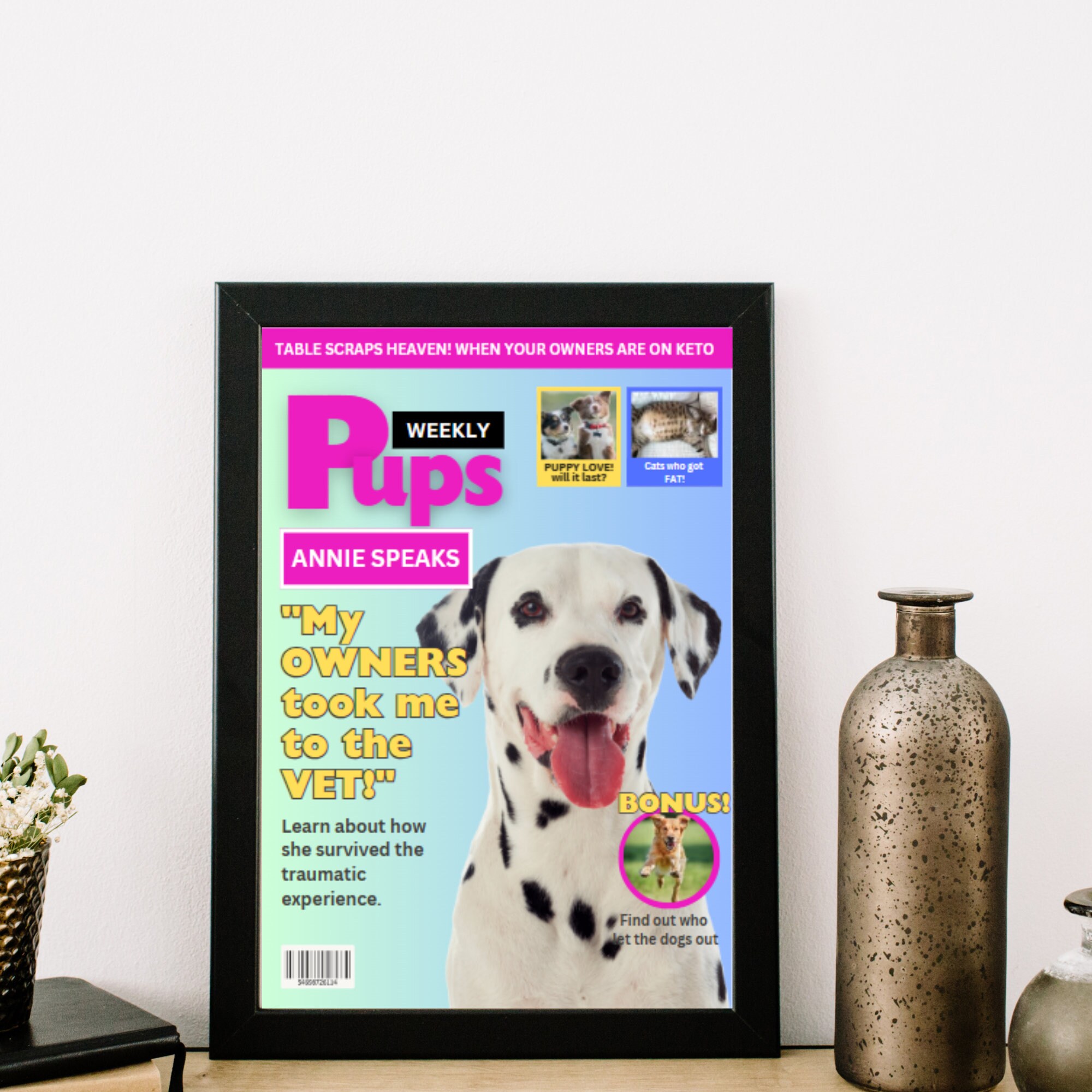 Custom Pet Magazine Cover/ Custom Dog Magazine/ Personalized Pet ...