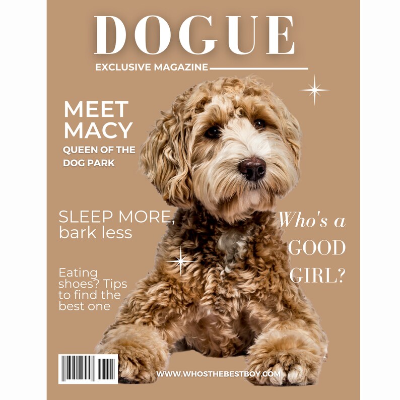 Custom Pet Magazine Cover: Personalized Dog/cat Portrait (digital ...