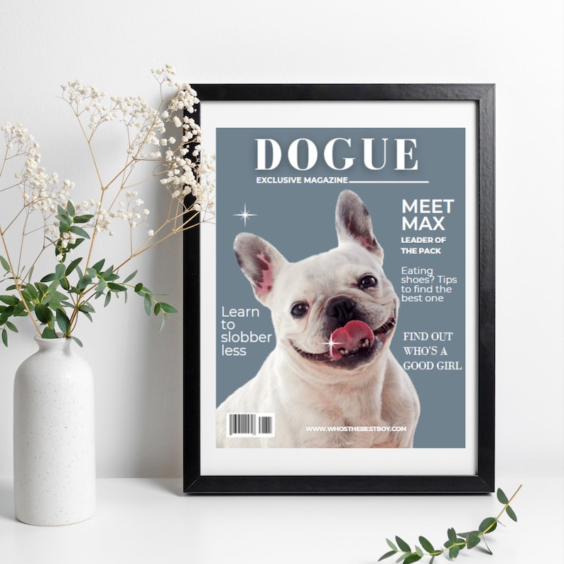 Custom Pet Magazine Cover: Personalized Dog/cat Portrait (digital ...