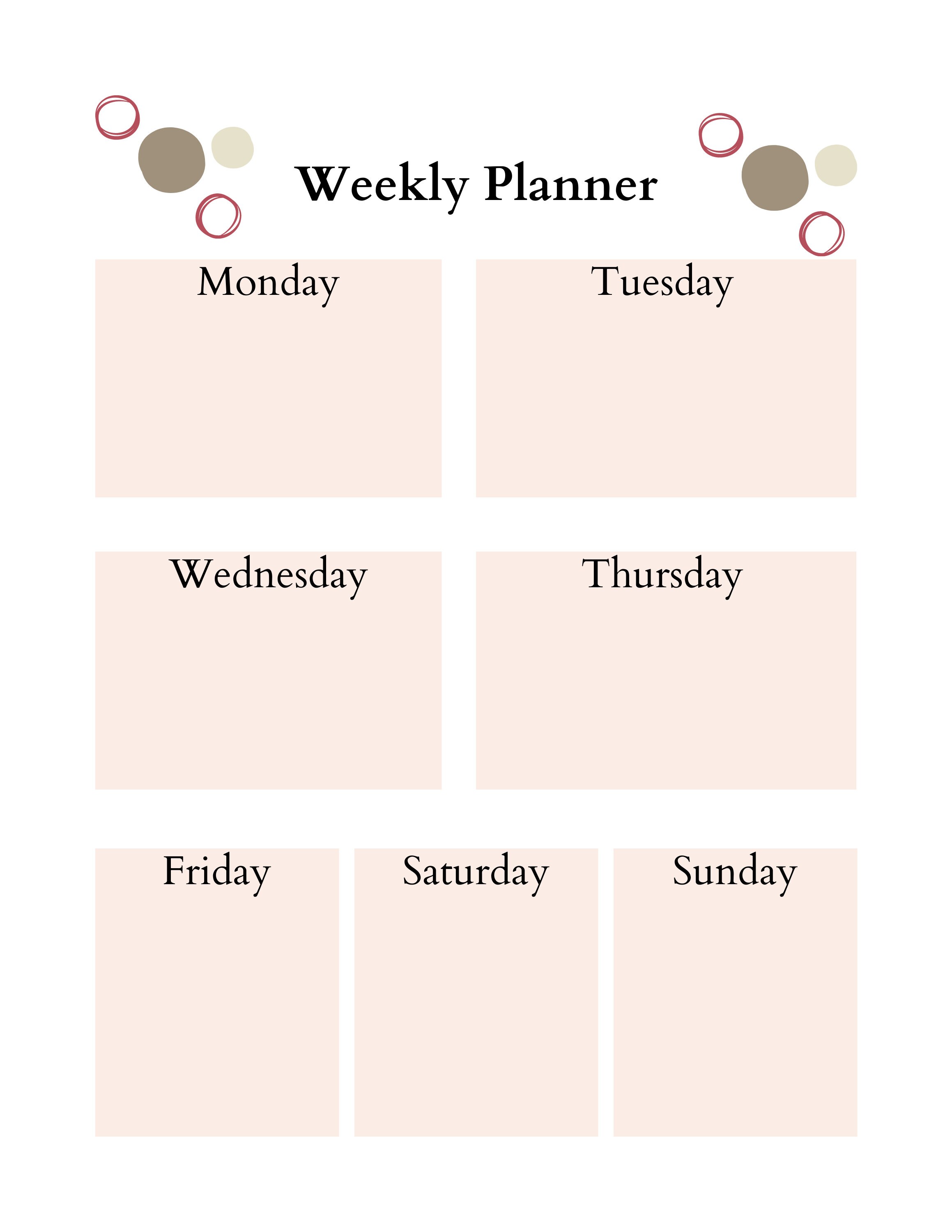 Weekly Planner Printable Instant Download - Etsy