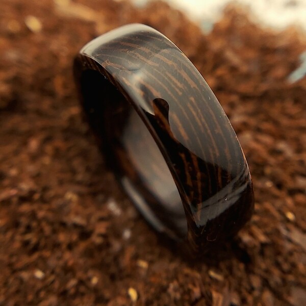 Ebony Wood Ring - Etsy