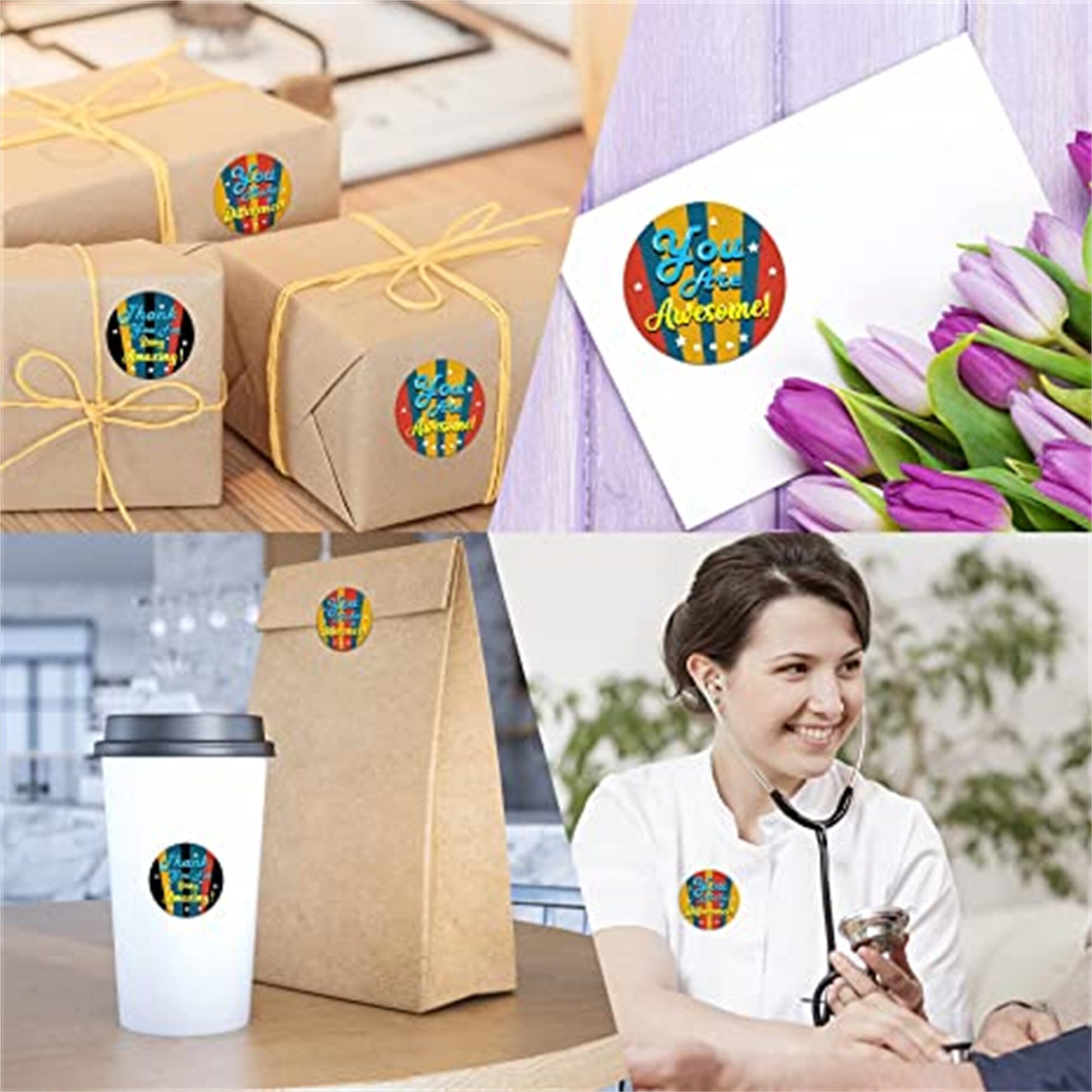 1000 Pieces Kudos Appreciation Stickers Positive Sayings Label Retroyou ...