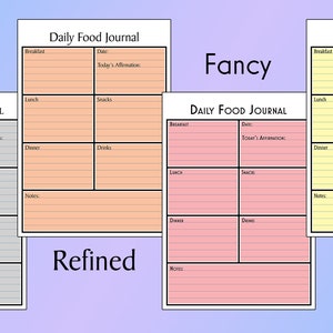 Simple Daily Food Journal - Etsy