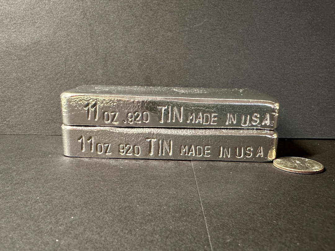 1 of 2 11oz Hand Poured .920 Tin Ingot/bar swamp East Bullion - Etsy