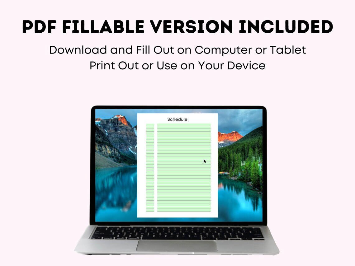 Blank 16 Hour Schedule Printable Fillable PDF Instant | Etsy