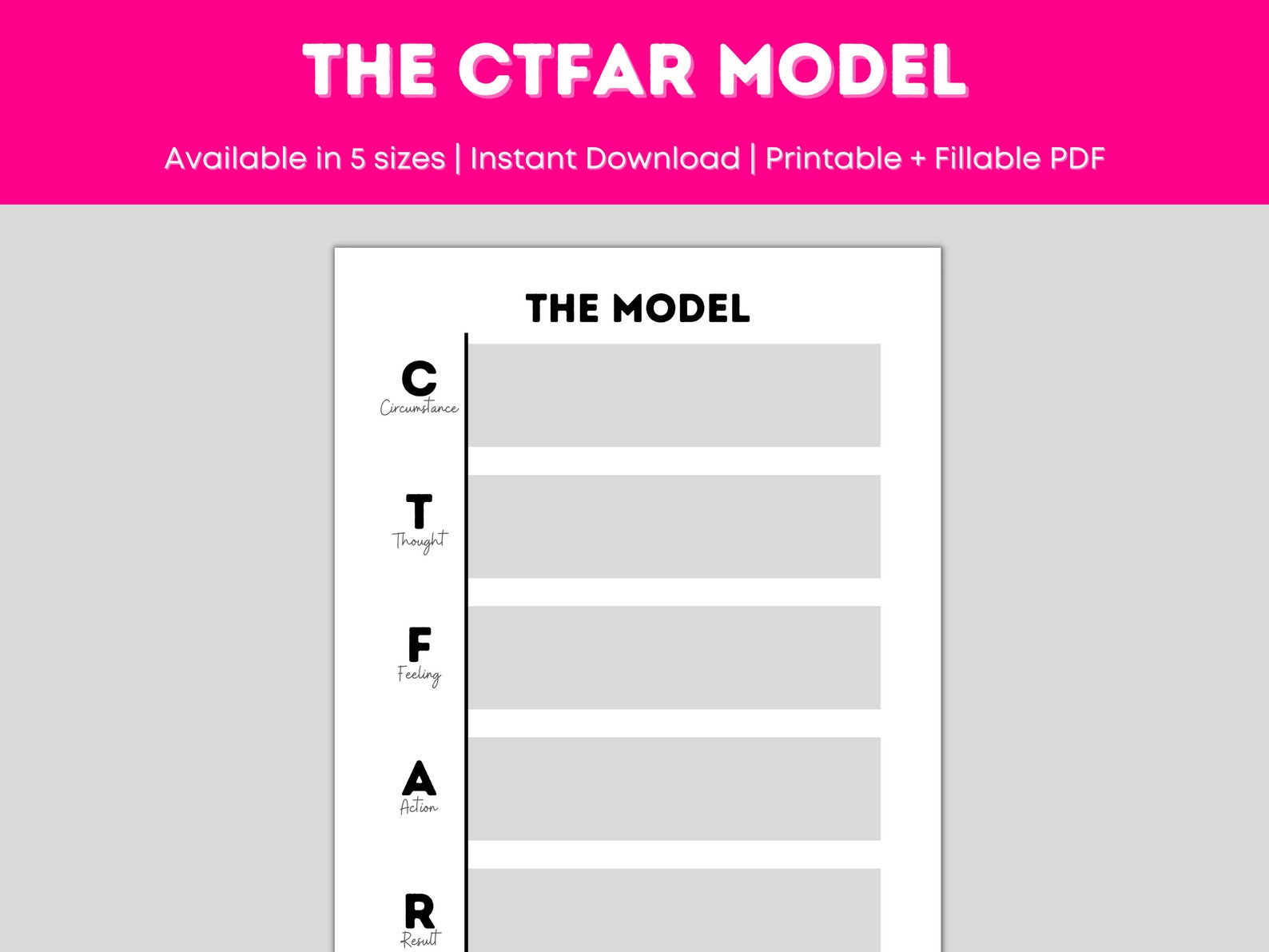 The CTFAR Model | Brooke Castillo Printable for Controlling Your Mind ...