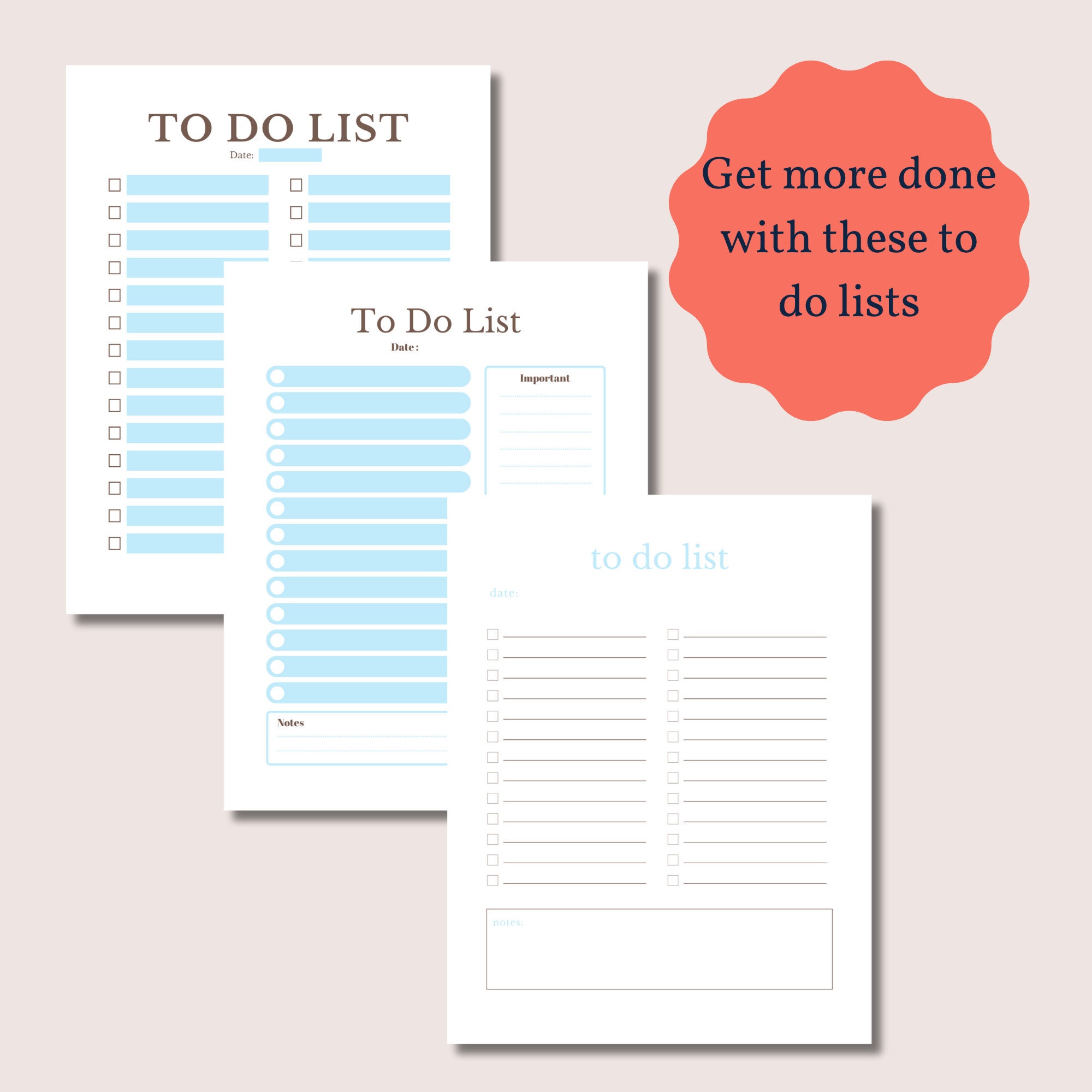 Printable PDF Fillable to Do List, Daily Planner Task List ...