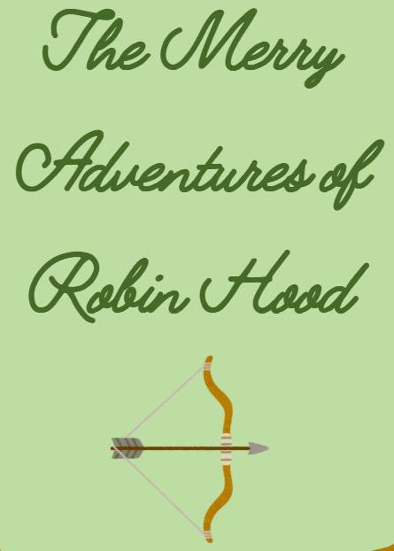 The Merry Adventures of Robin Hood Book Cover Poster (DIGITAL) - Etsy