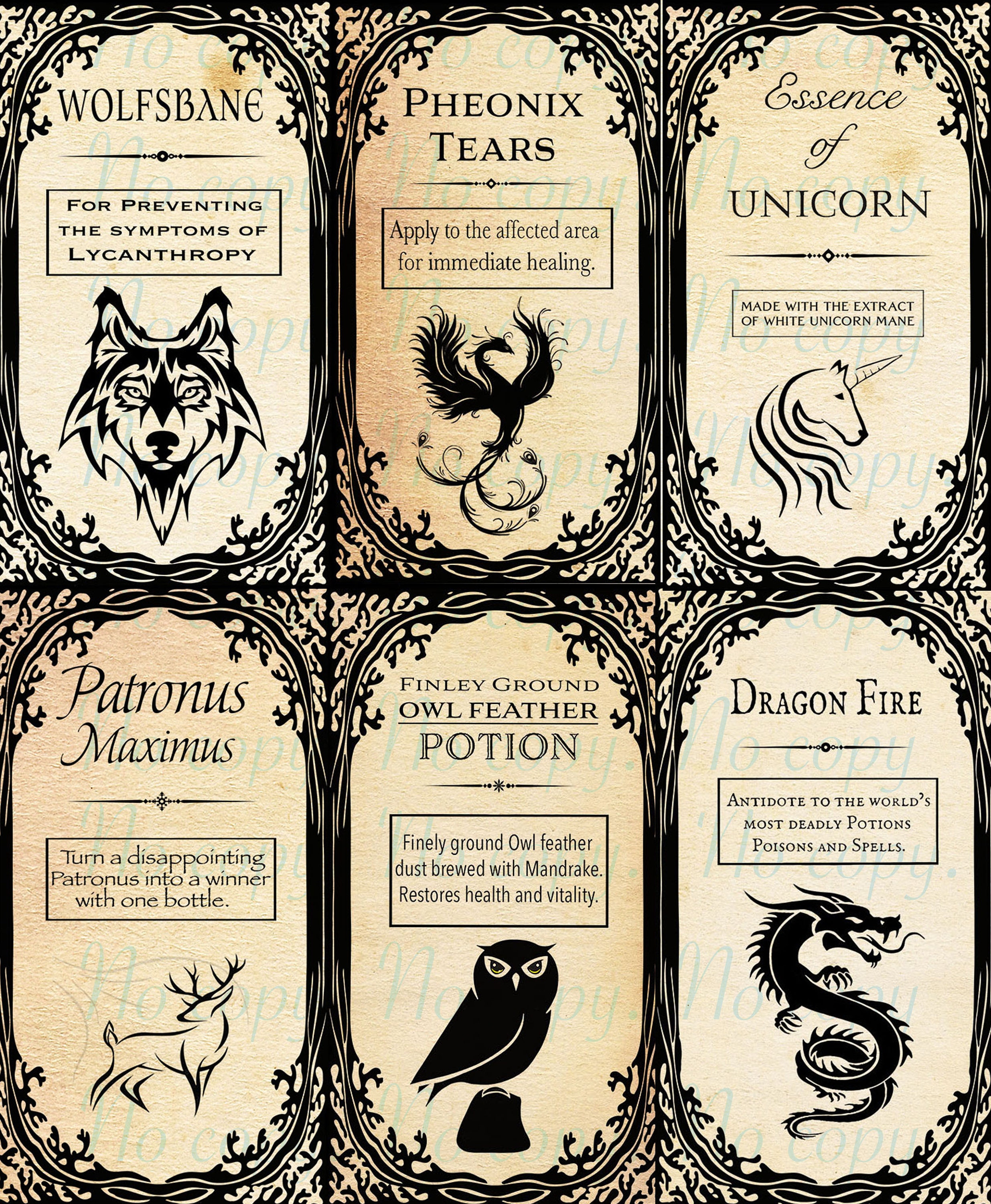 DIGITAL DOWNLOAD Wizard Apothecary Magical Menagerie Potions - Etsy