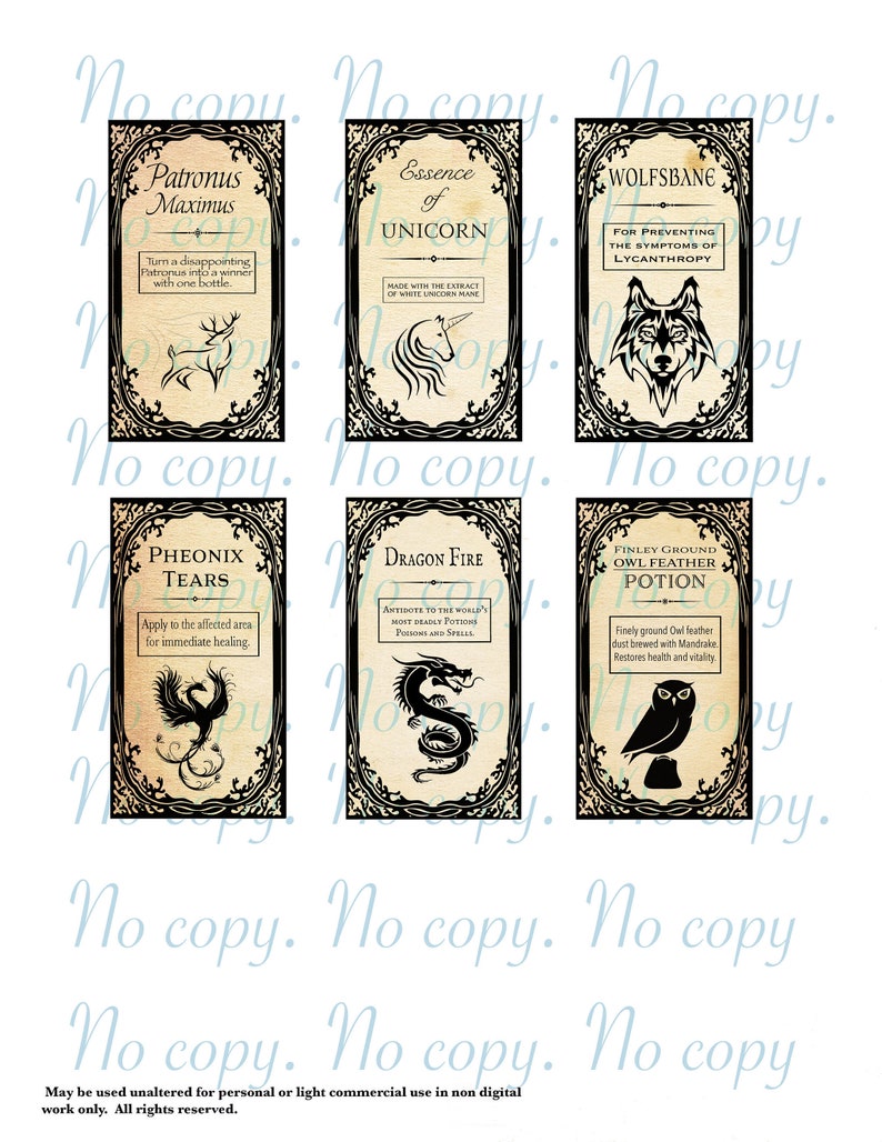 DIGITAL DOWNLOAD Wizard Apothecary Magical Menagerie Potions - Etsy
