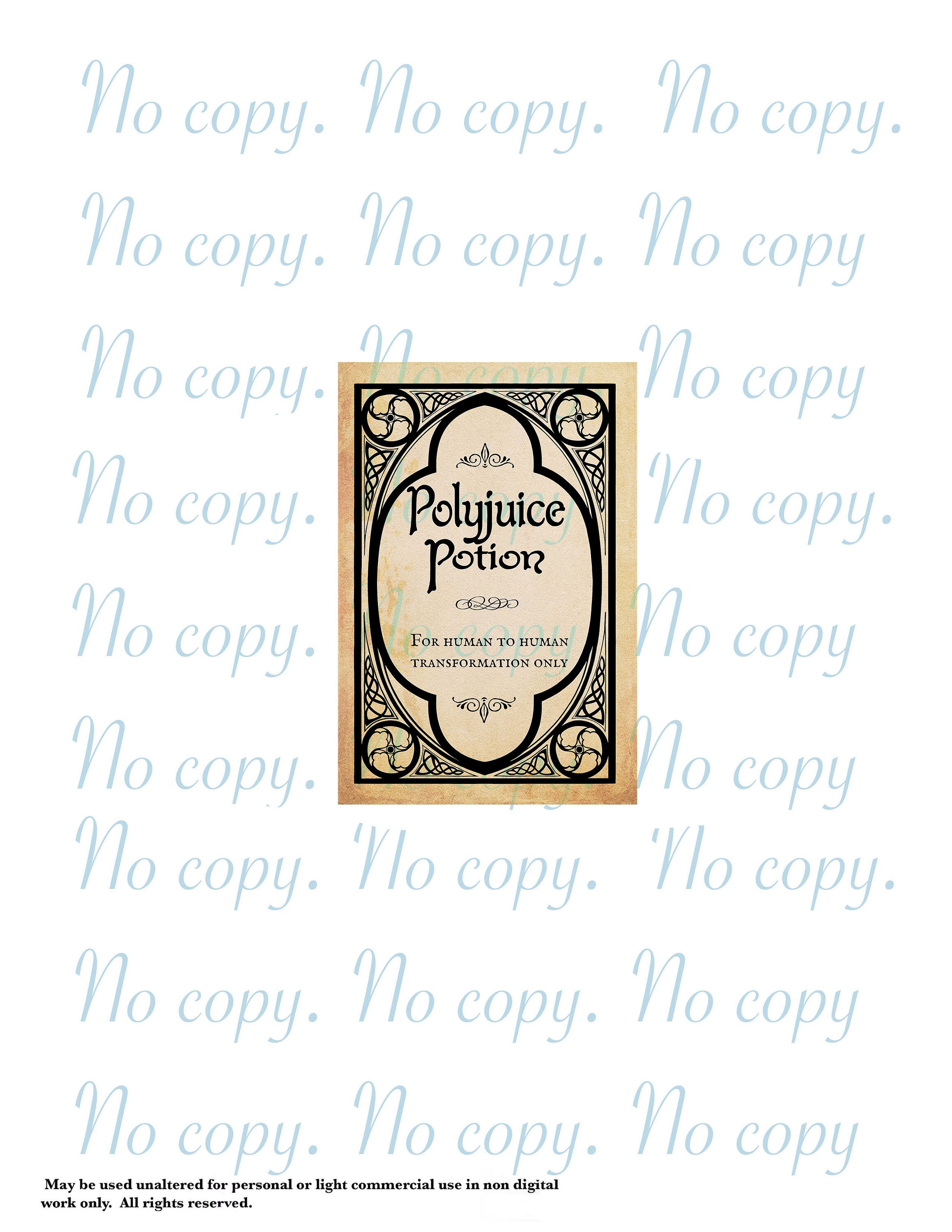 Digital Download Wizard Apothecary Potion Label POLYJUICE - Etsy