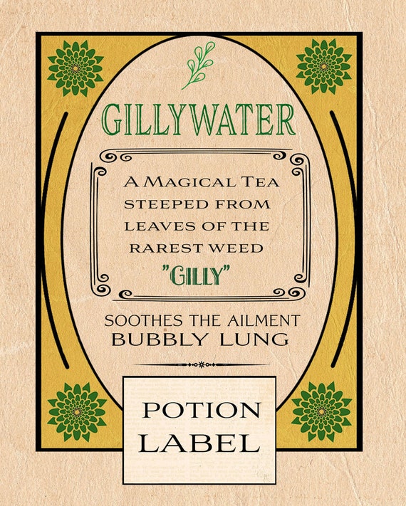 Wizard Potion Label GILLYWATER Apothecary or Halloween - Etsy