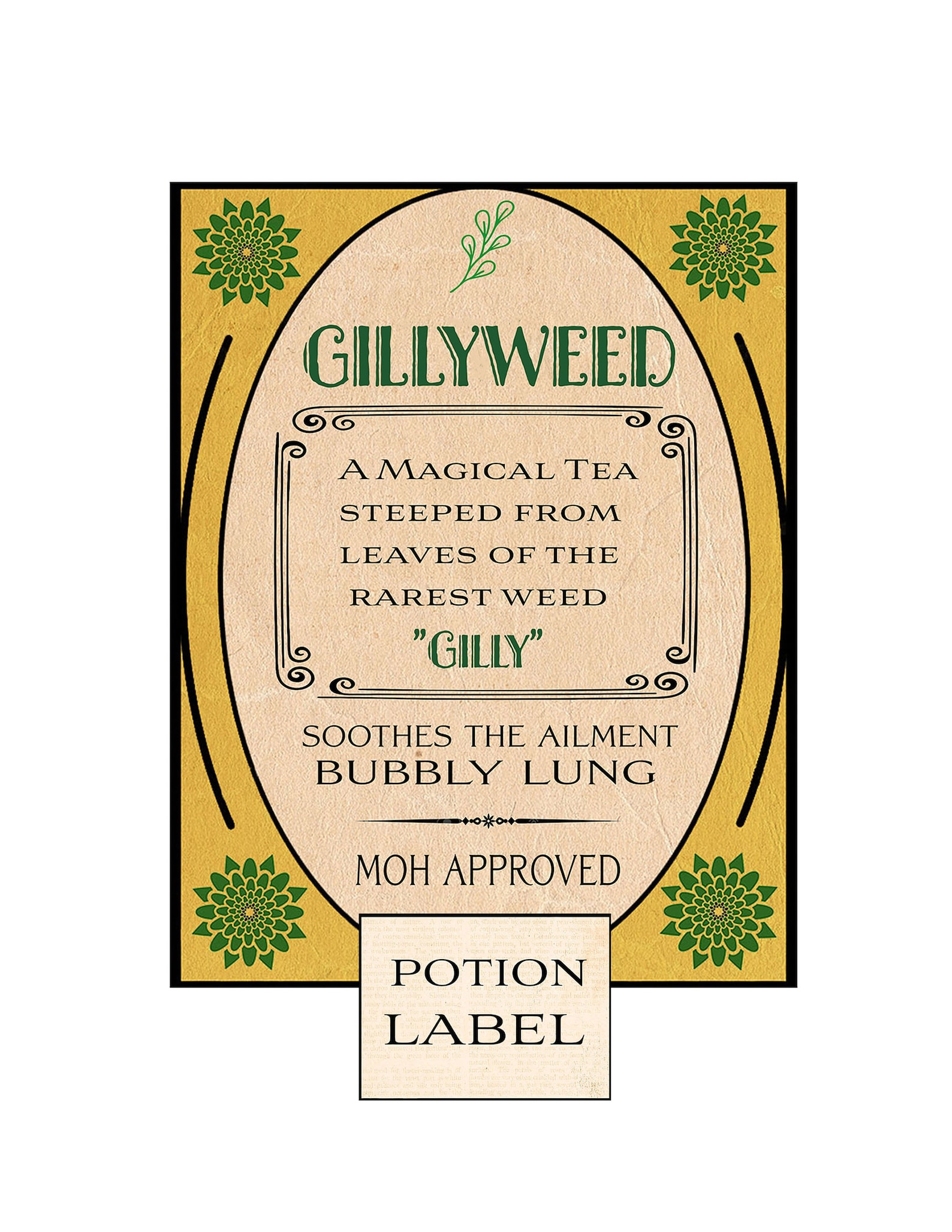 Digital Download Wizard Apothecary Potion Label - GILLYWEED - Etsy