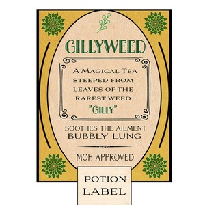 Digital Download Wizard Apothecary Potion Label - GILLYWEED - Etsy