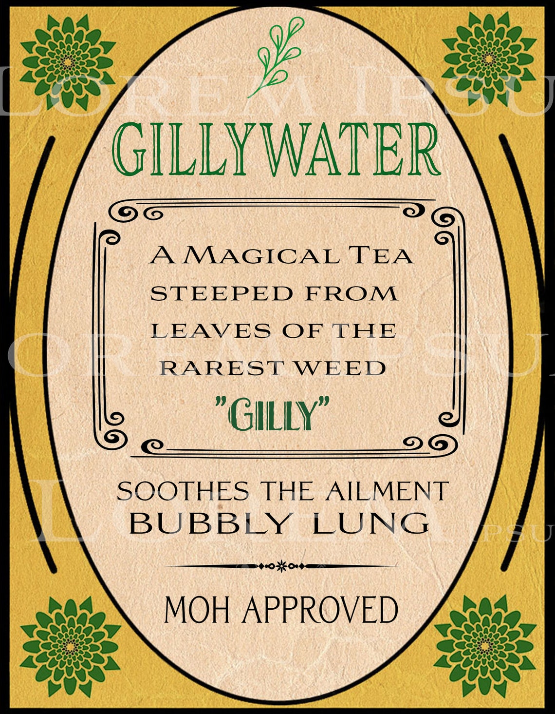 Wizard Potion Label GILLYWATER Apothecary or Halloween - Etsy