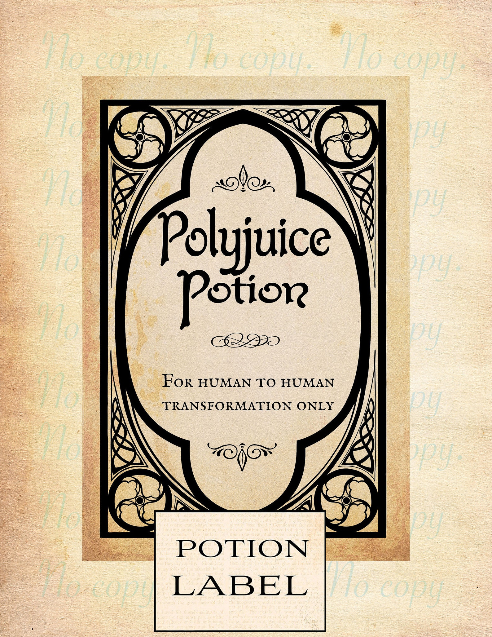 Digital Download Wizard Apothecary Potion Label POLYJUICE - Etsy