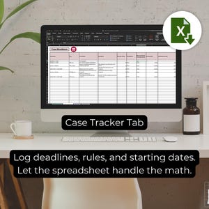 Legal Case Deadline Tracker Excel Template (digital Download) - Etsy
