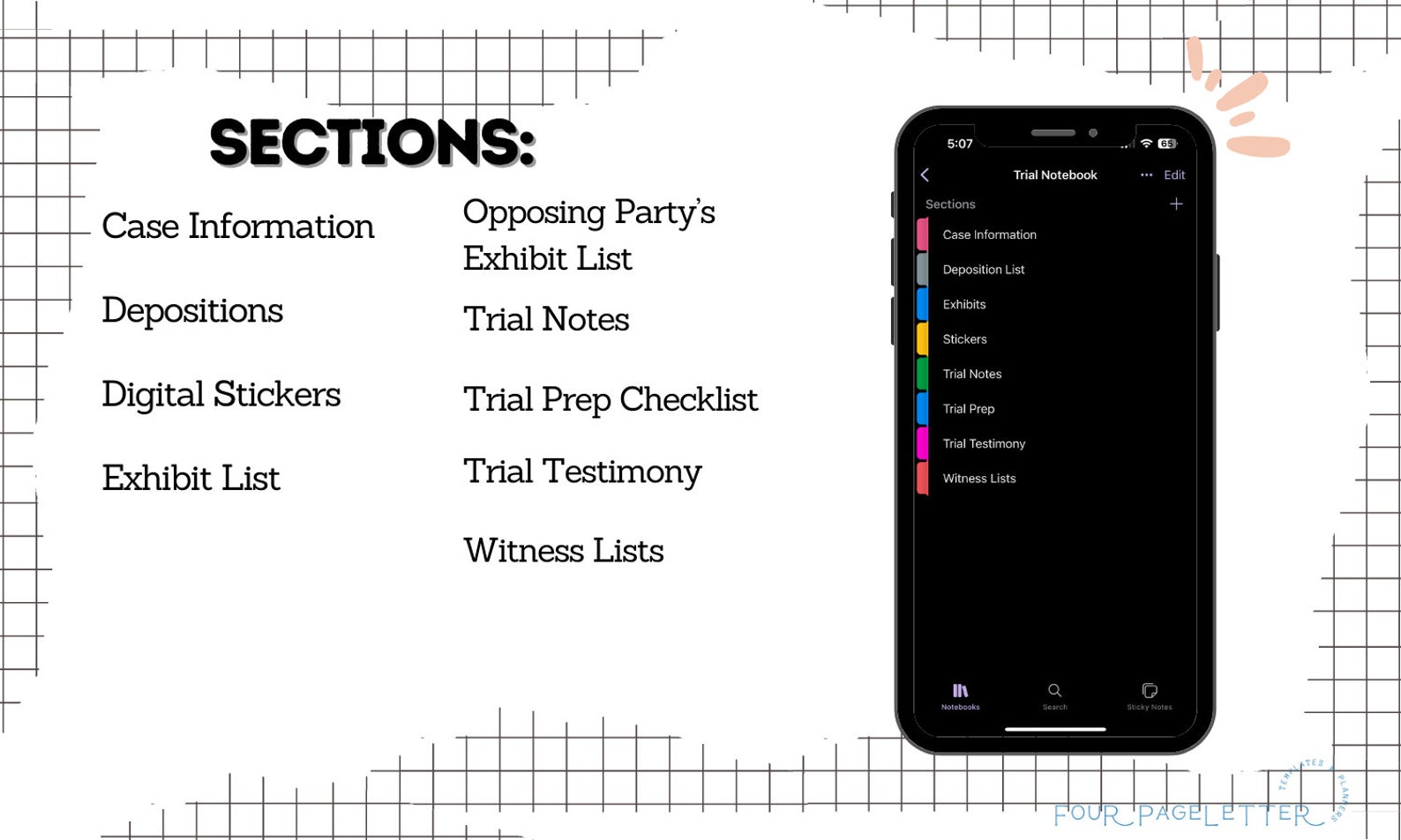 Onenote Trial Prep Template: Legal Planner (digital Download) - Etsy