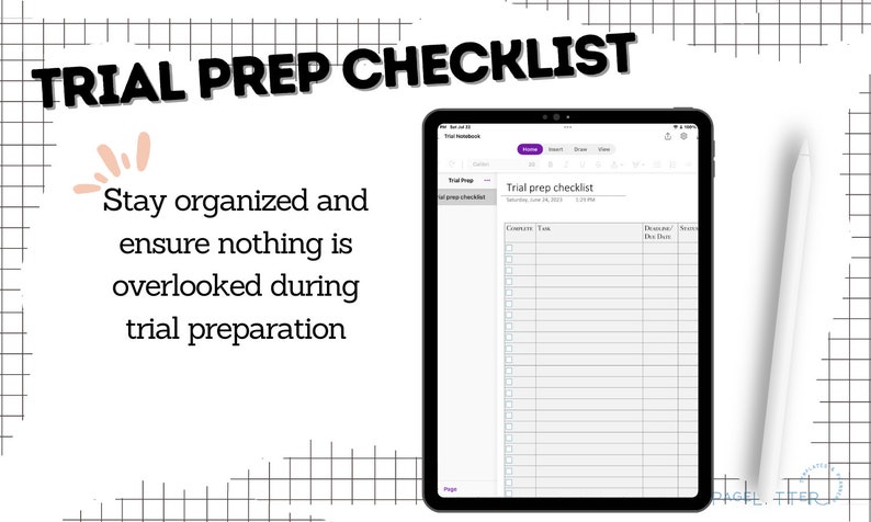 Onenote Trial Prep Template: Legal Planner (digital Download) - Etsy