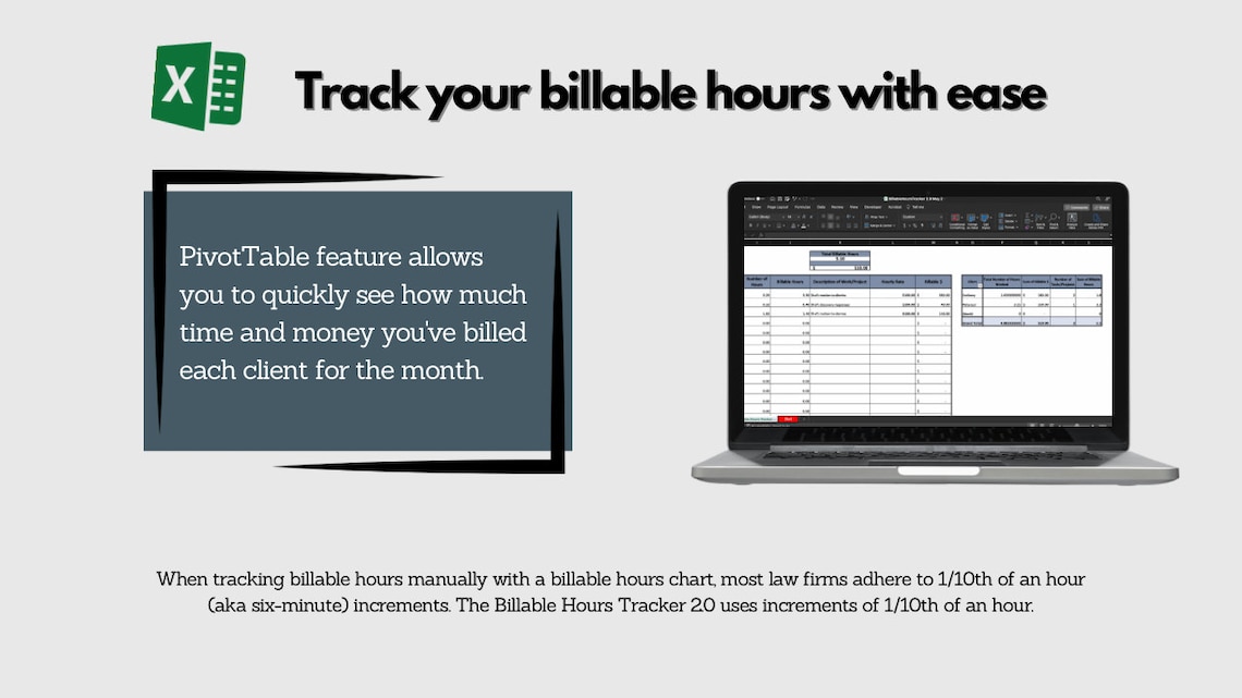 Legal Billable Hours Tracker: Excel Template for Law Firms (digital ...