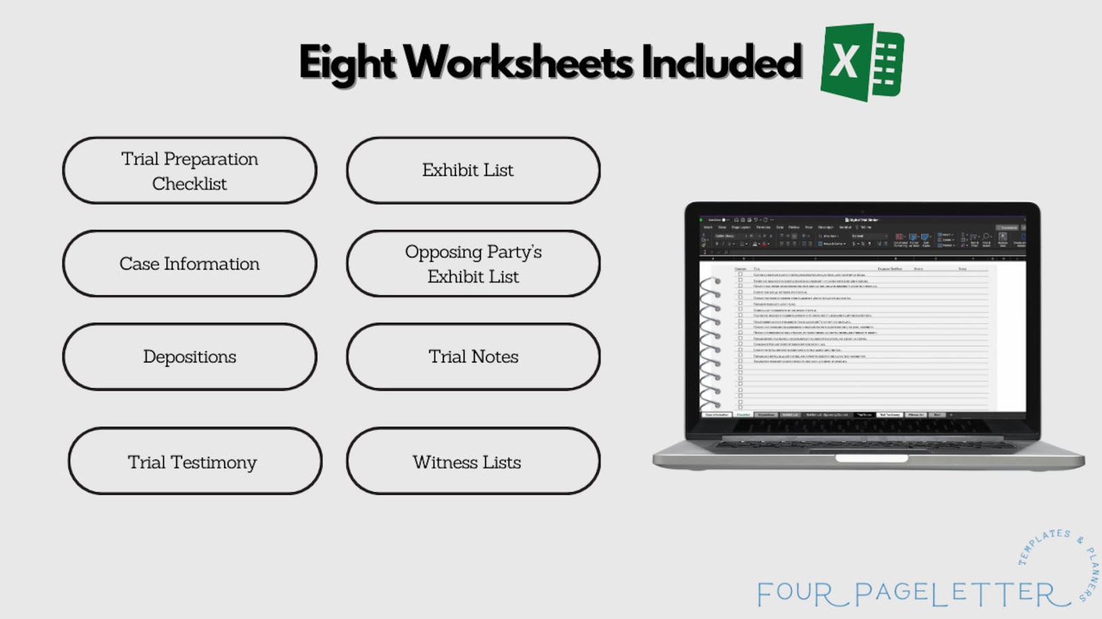 Digital Trial Binderexcel Workbook For Legal Professionals Trial Preppreparation Template For