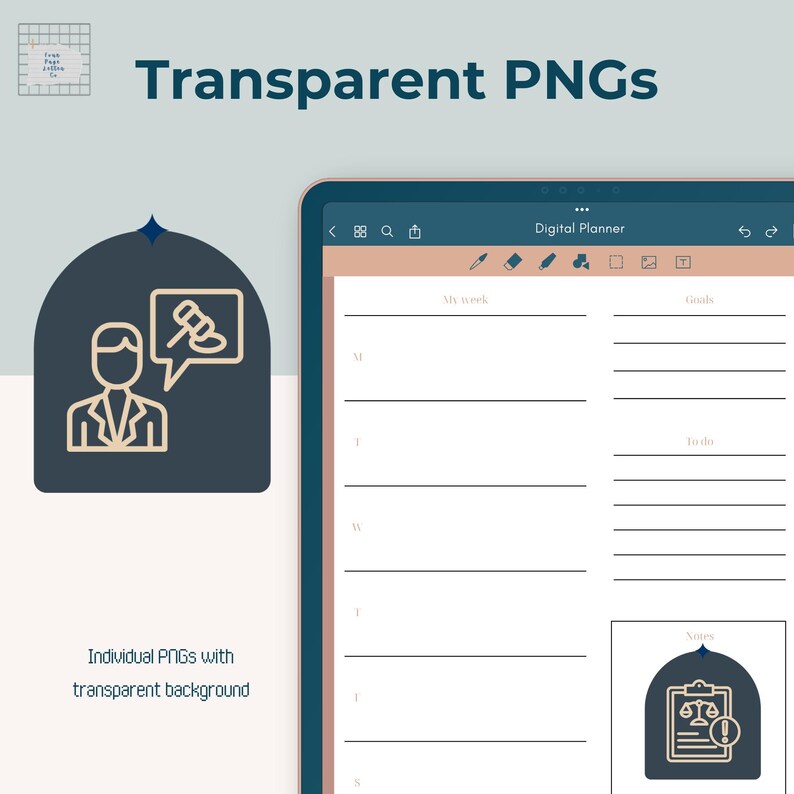 Blue Digital Legal Stickers + Hyperlinked Sticker Book Library | Lawyer ...