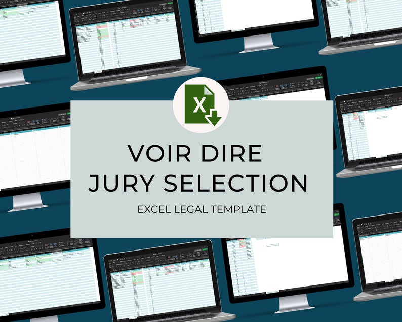 Voir Dire Excel Spreadsheet: Jury Selection Legal Template (digital ...