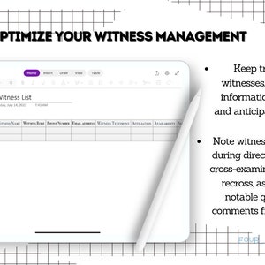 Onenote Trial Prep Template: Legal Planner (digital Download) - Etsy