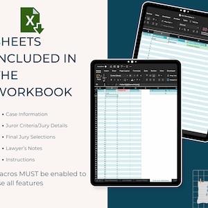 Voir Dire Excel Spreadsheet: Jury Selection Legal Template (digital ...