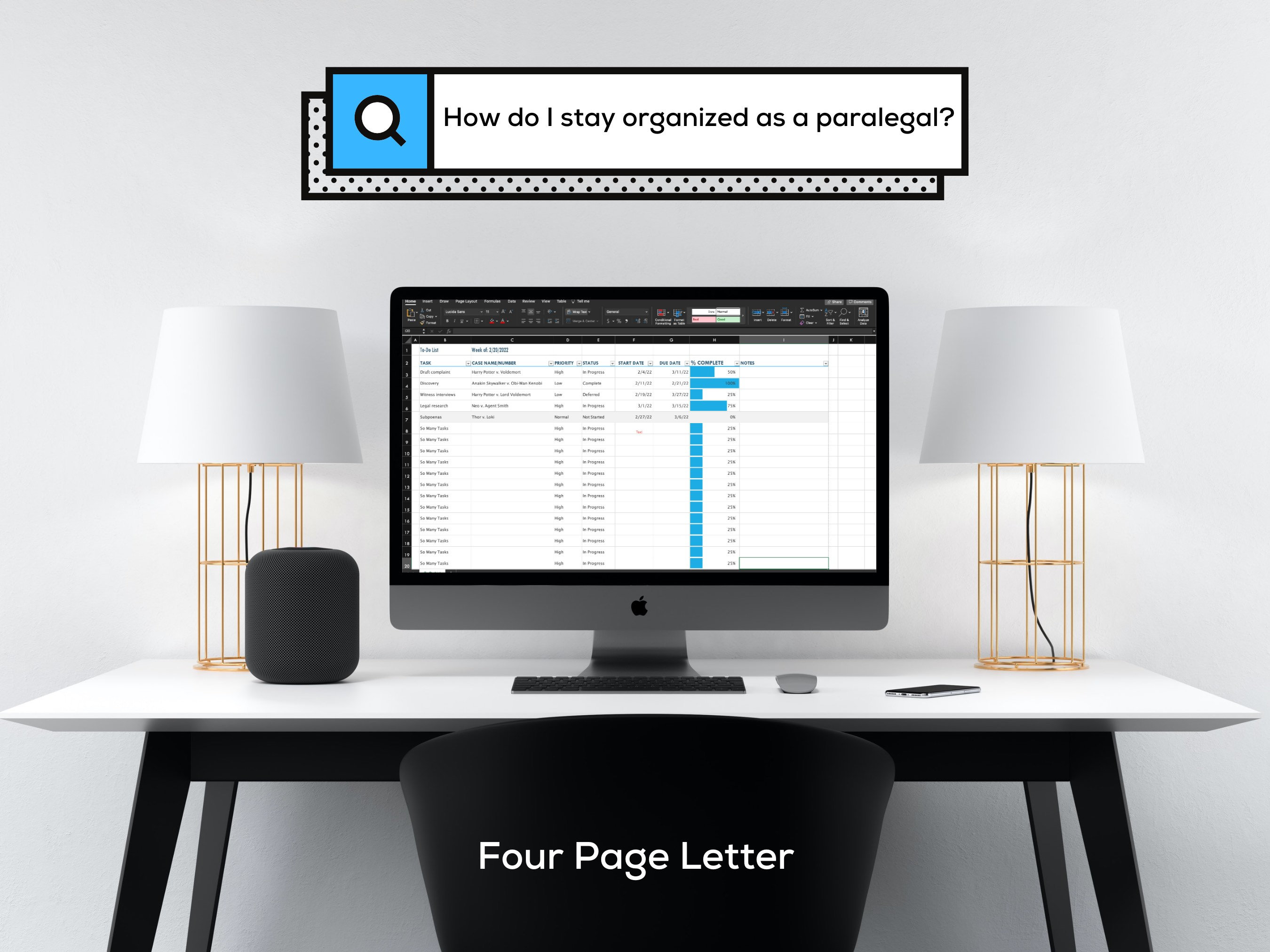 Weekly Paralegal Task Tracker | Simple Legal To-do System (no Setup ...