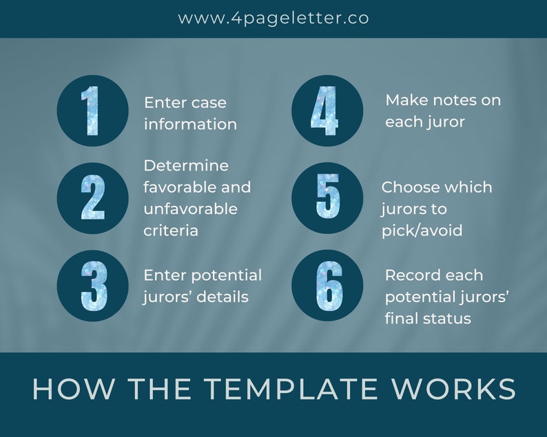 Voir Dire Excel Spreadsheet: Jury Selection Legal Template (digital ...