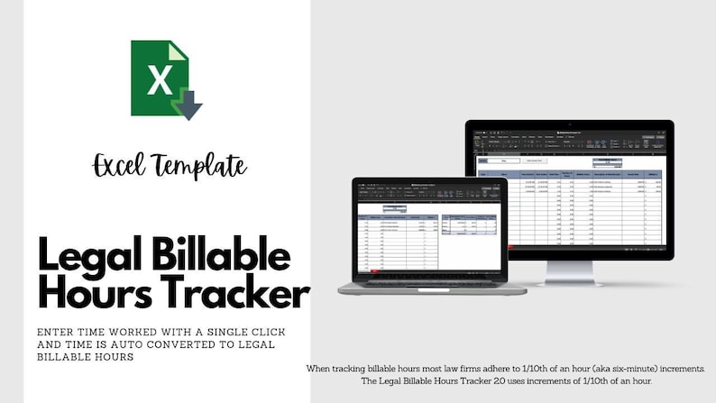 Legal Billable Hours Tracker: Excel Template for Law Firms (digital ...