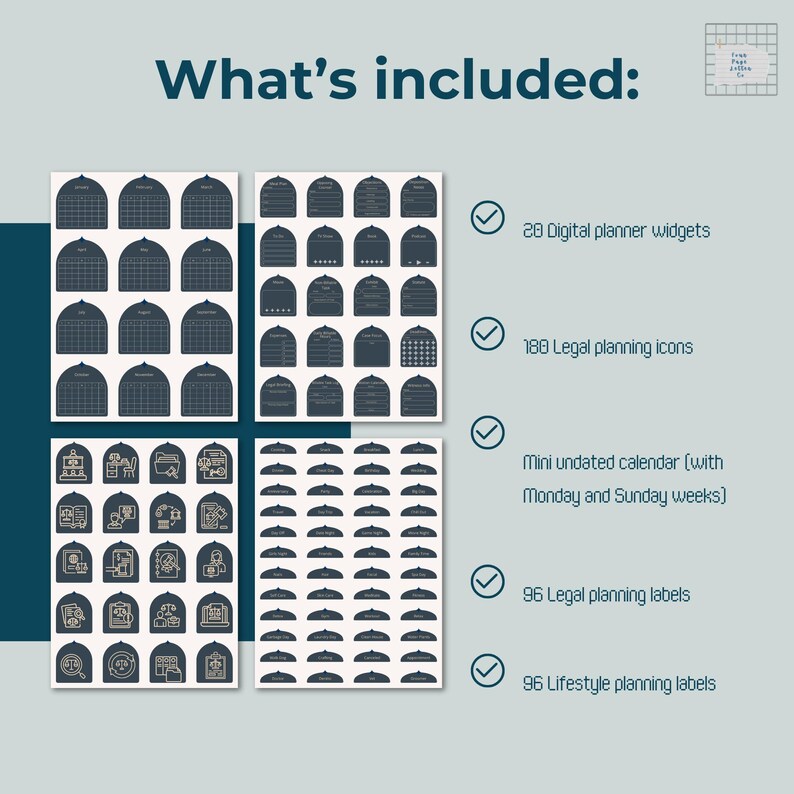 Blue Digital Legal Stickers + Hyperlinked Sticker Book Library | Lawyer ...