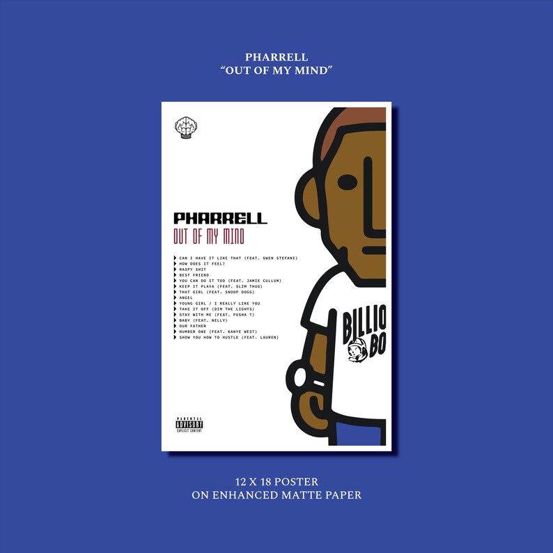 Pharrell "in My Mind" Album Poster – A Tribute to Early 2000s Hip-pop ...