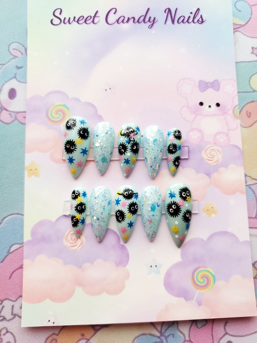 Dust Sprite Blue Reusable Luxury Press on Nails - Etsy