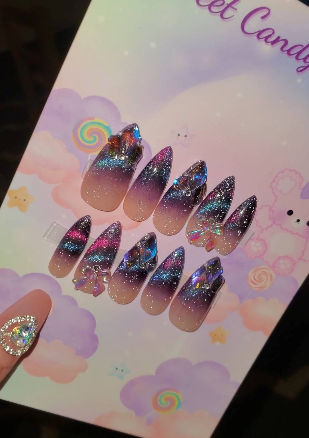 Cat Eye Press on Nails - Etsy