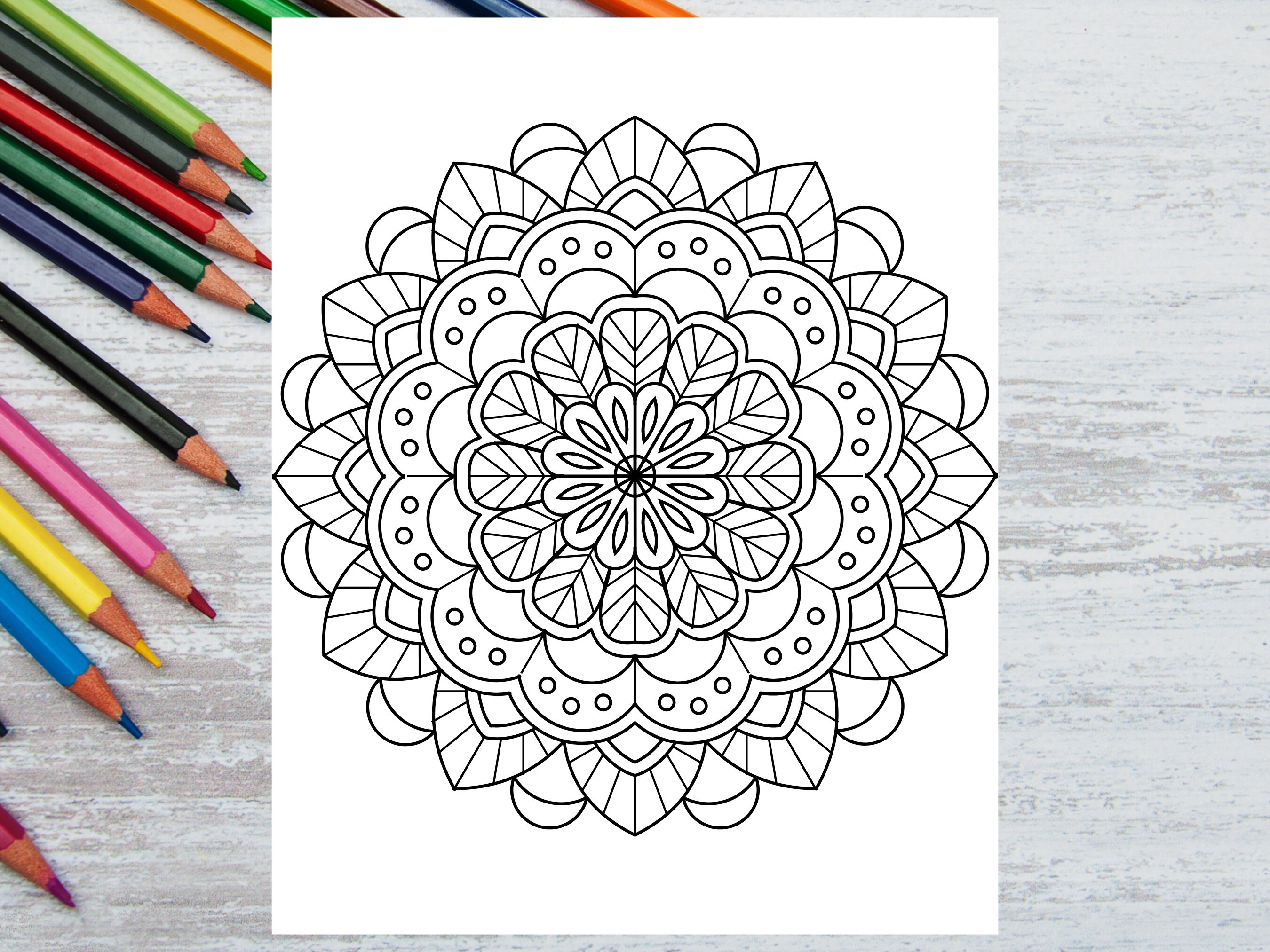 50 Page Mandala Coloring Book for Children & Adults Instant - Etsy
