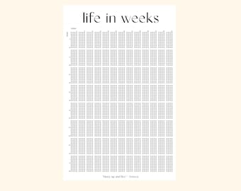 My Life in Weeks Poster | Weeks of My Life Calendar | Life in Weeks ...