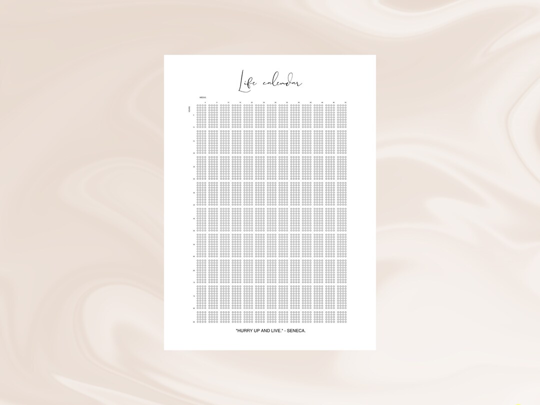Life in Weeks Poster | Minimalist Calendar (PDF & PNG) - Etsy